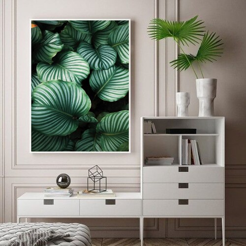 Tropical Print Set of 2 Monstera Leaf Poster Tropical Leaf | Etsy