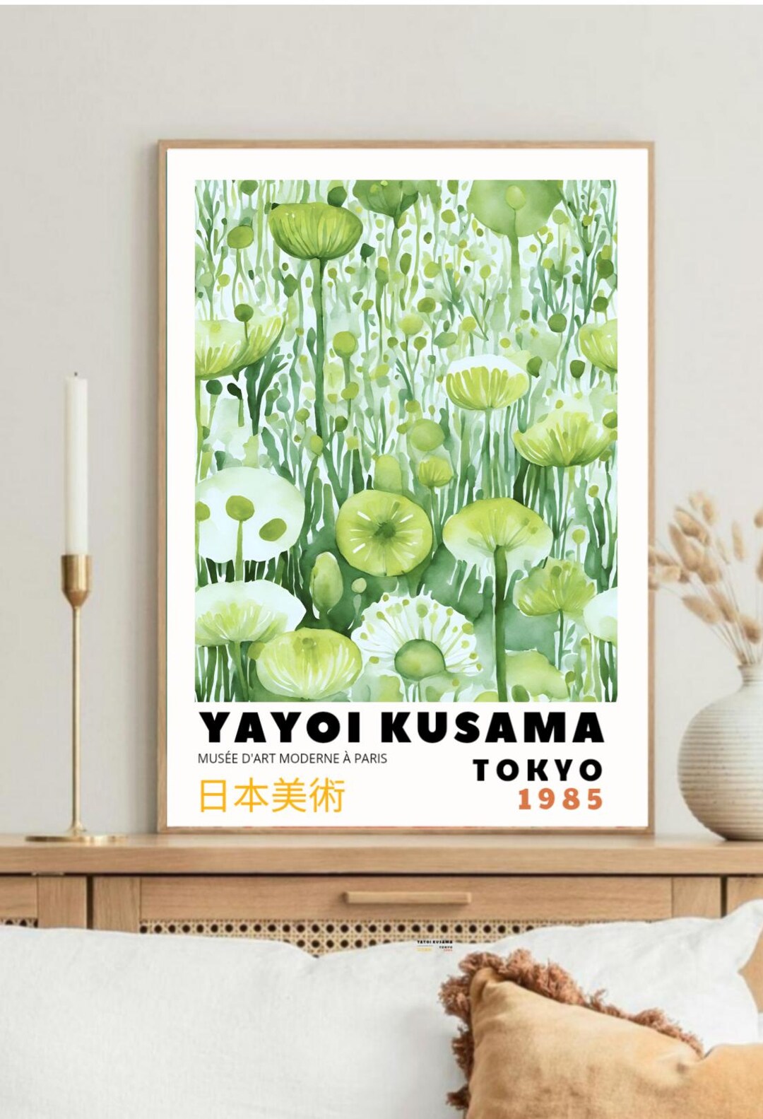 Yayoi Kusama Wall Art Print, Flower Meadow, Home Decor, Abstract ...