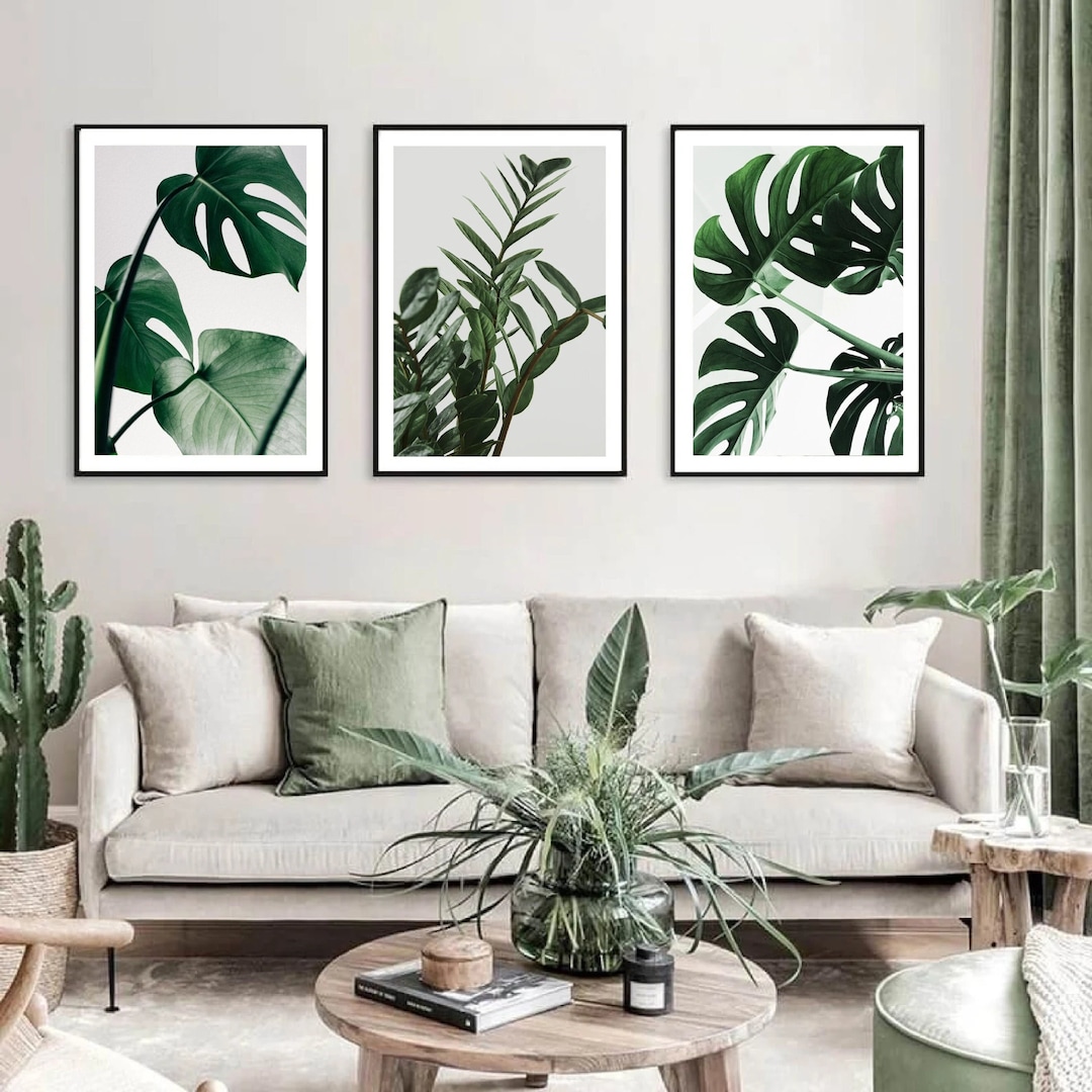 Zestaw Plakatów Botanicznych, Plakaty Z Liśćmi, Liście Tropikalne ...