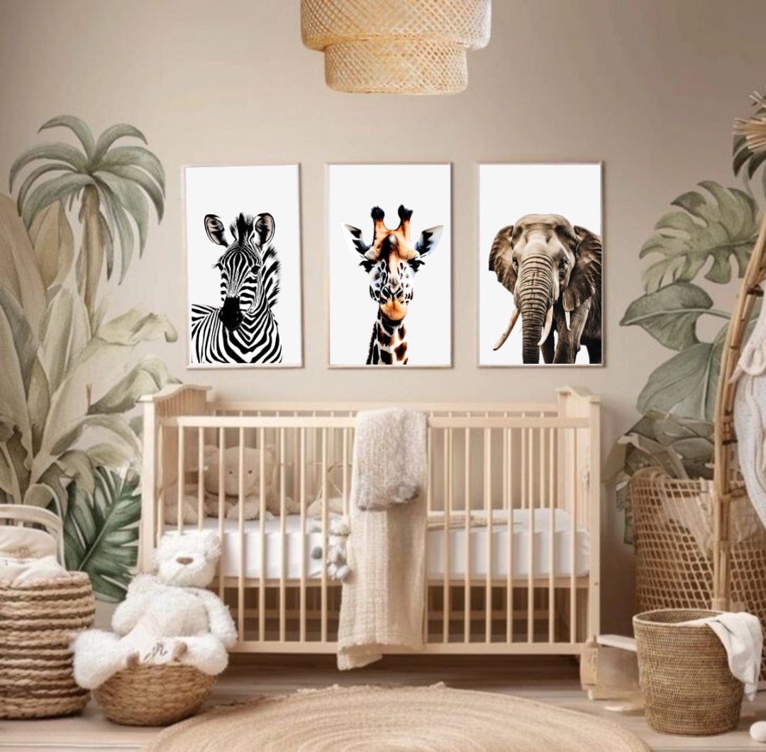 3 Plakaty Do Pokoju Dziecka, Safari Dekoracja ścienna, Galeria Boho ...