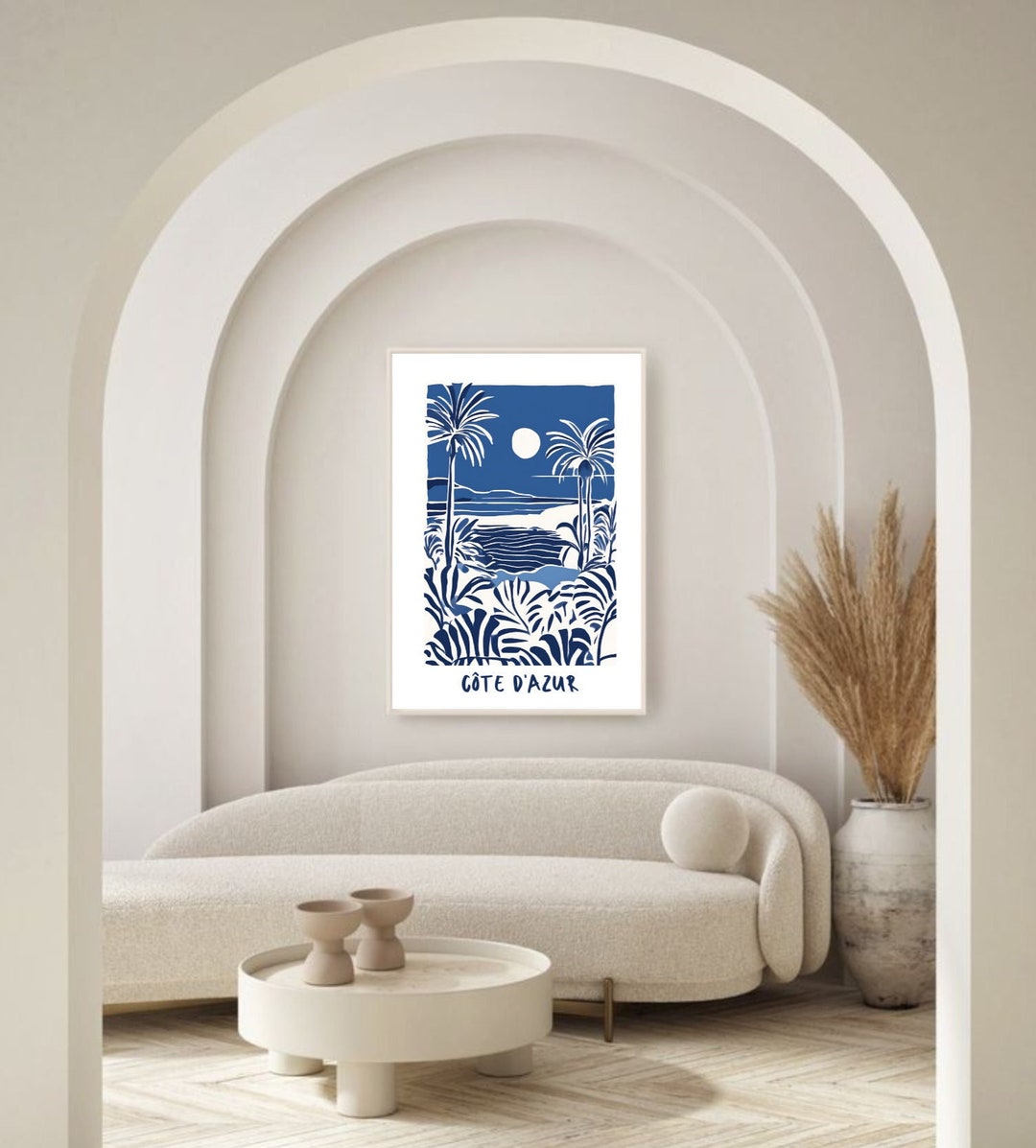 Blue White Wall Decor, COTE D'AZUR Poster, Print French Riviera ...