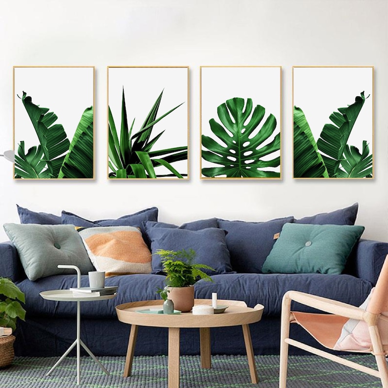 Vier Poster Poster mit Pflanzen botanische Drucke grüne - Etsy.de