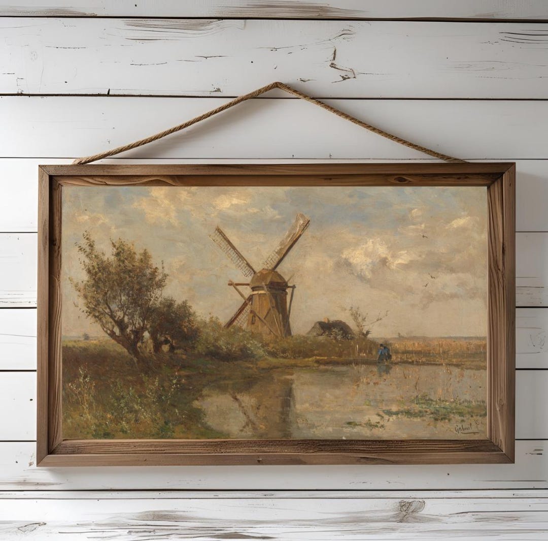 Vintage Wall Art Print, Coutry Home Decor, Moody Landscape Art Print ...