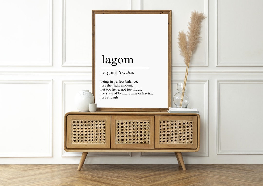 Lagom Poster, Lagom Definition, Wall Decoration, Lagom Art Print, Home ...