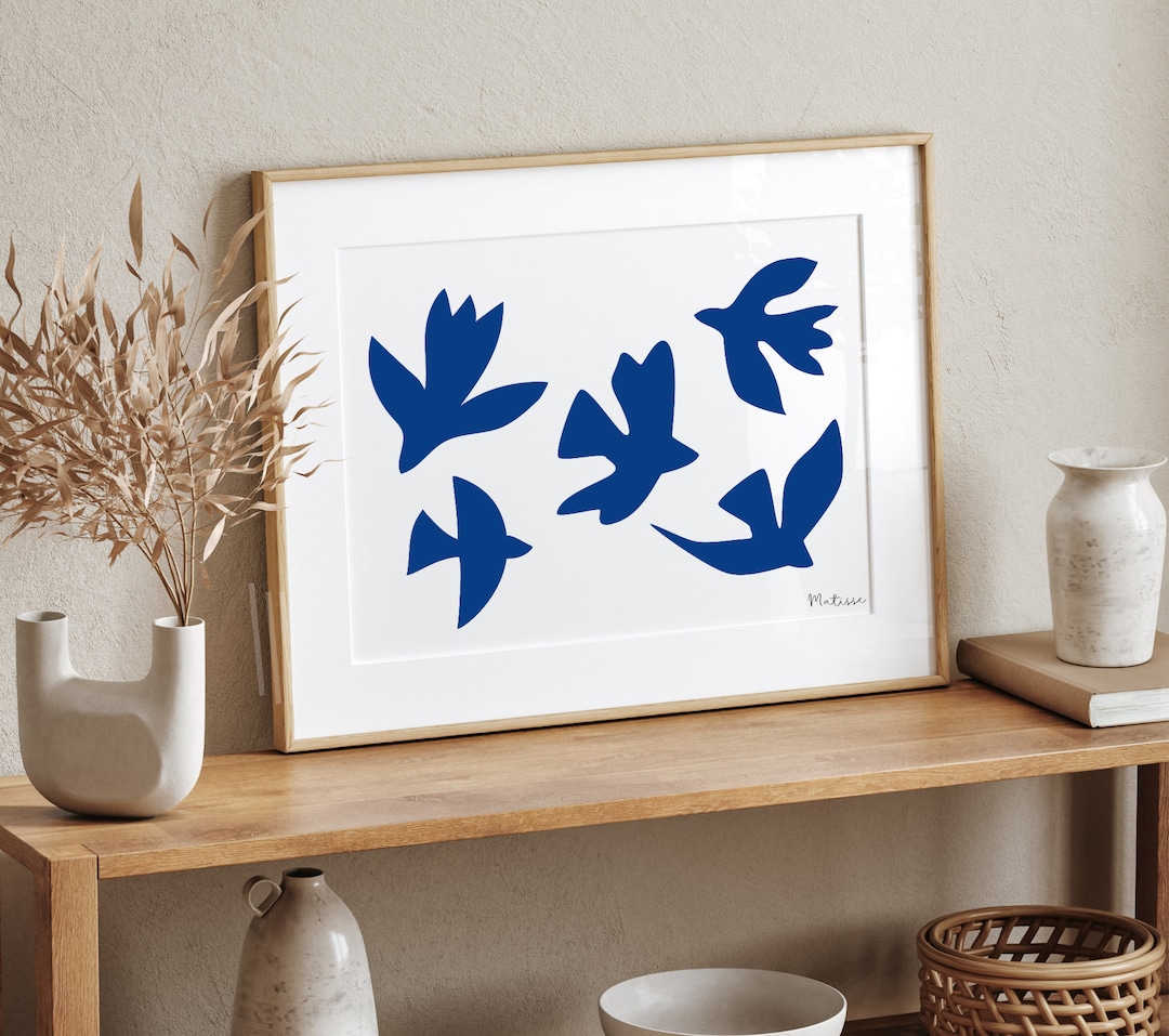 Blue Birds Matisse Print, Modern Wall Art Decor - Etsy
