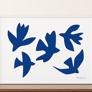 Blue Birds Matisse Print, Modern Wall Art Decor - Etsy