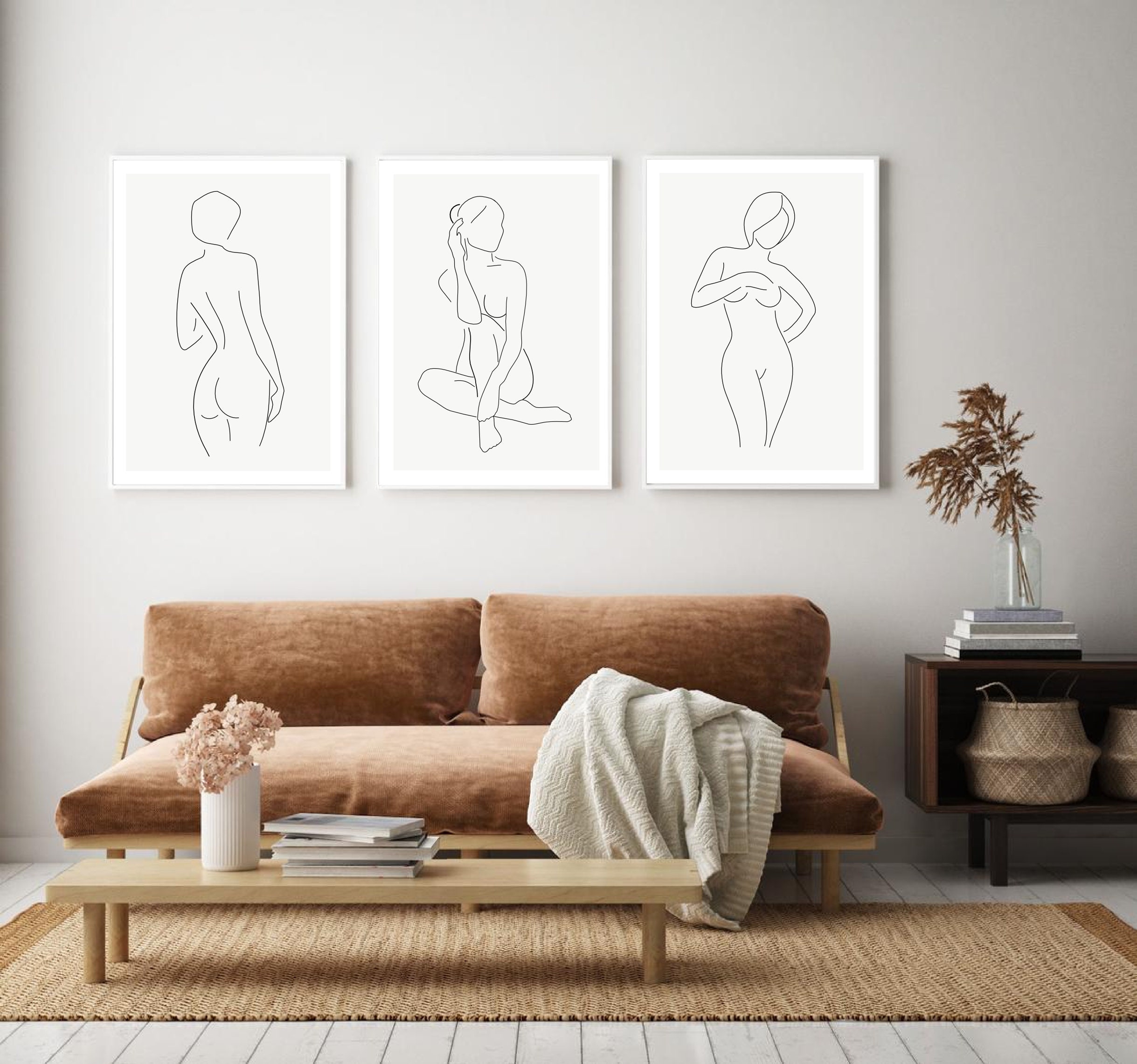 Minimalist Art Naked Line Art Line Art Bedroom Wall Prints Set Of 3