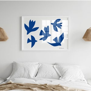 Blue Birds Matisse Print, Modern Wall Art Decor - Etsy