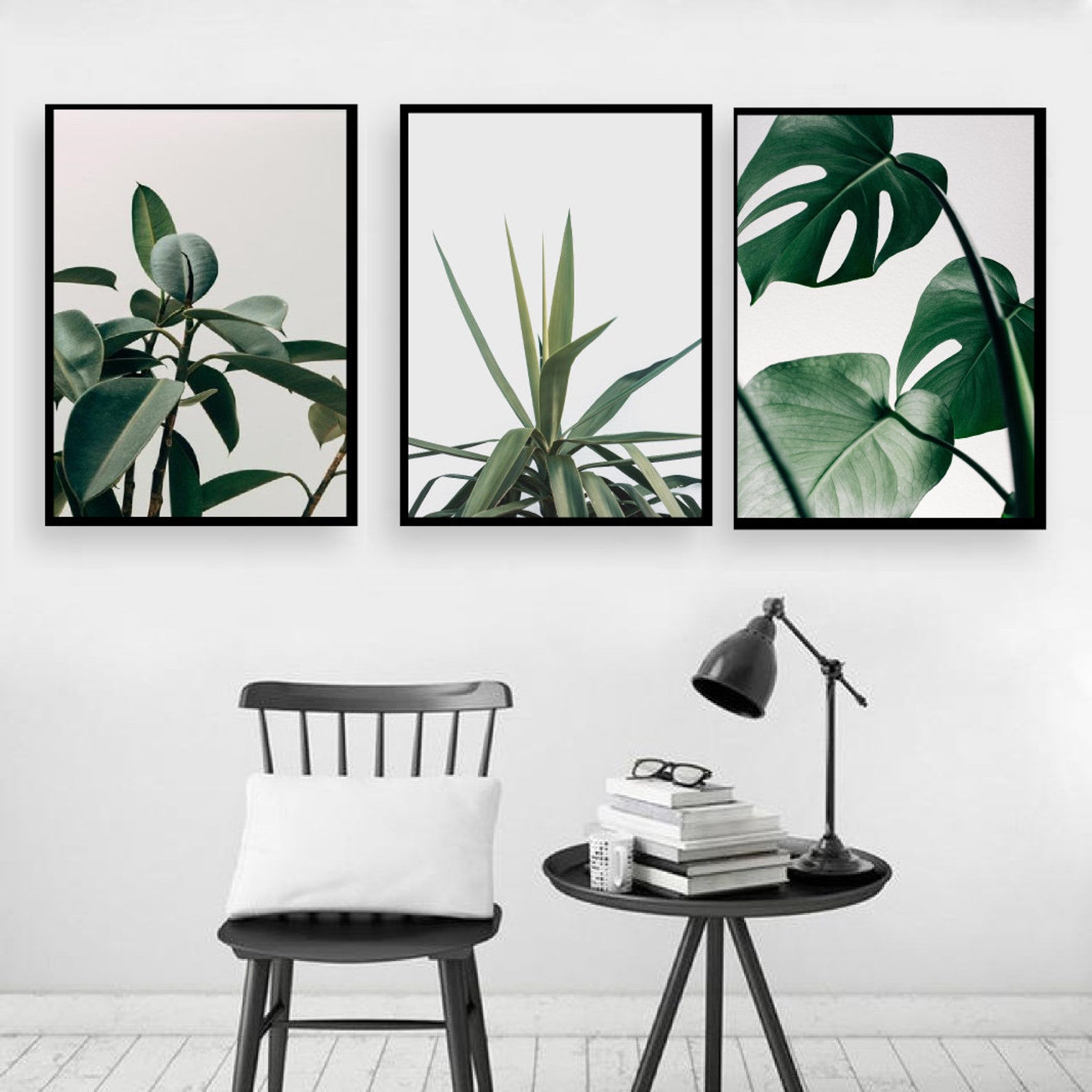 Drei Poster Poster mit Pflanzen botanische Drucke grüne - Etsy