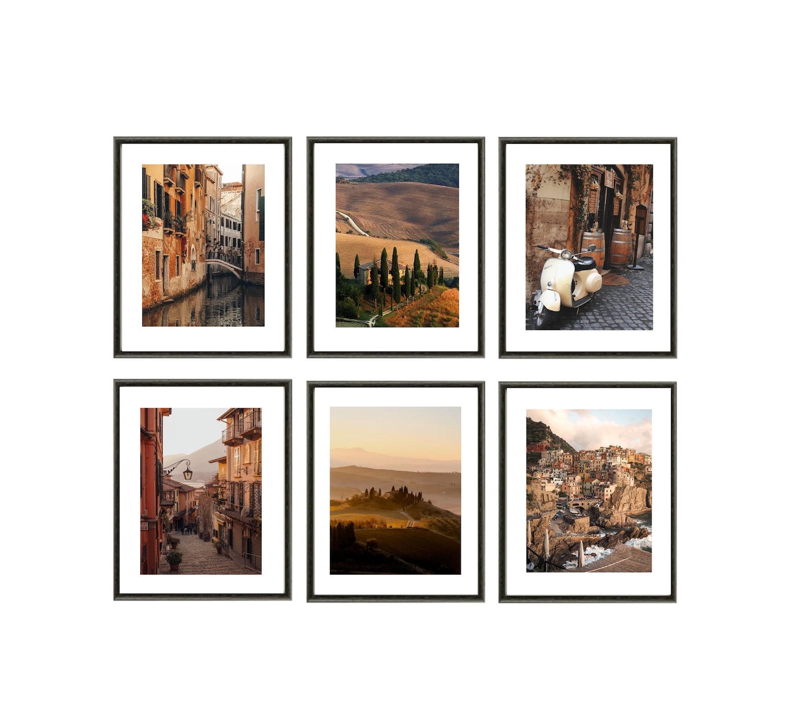 6 Photos of Italy, Posters Italian Landscape, Tuscany Wall Gallery ...