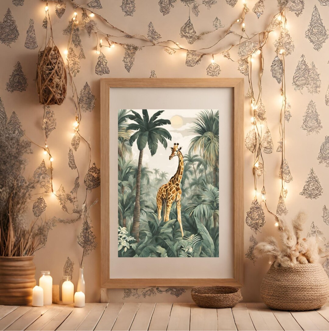 Tropical Jungle Wall Art Print, Safari Wall Decor, Nursery Poster, Kids ...