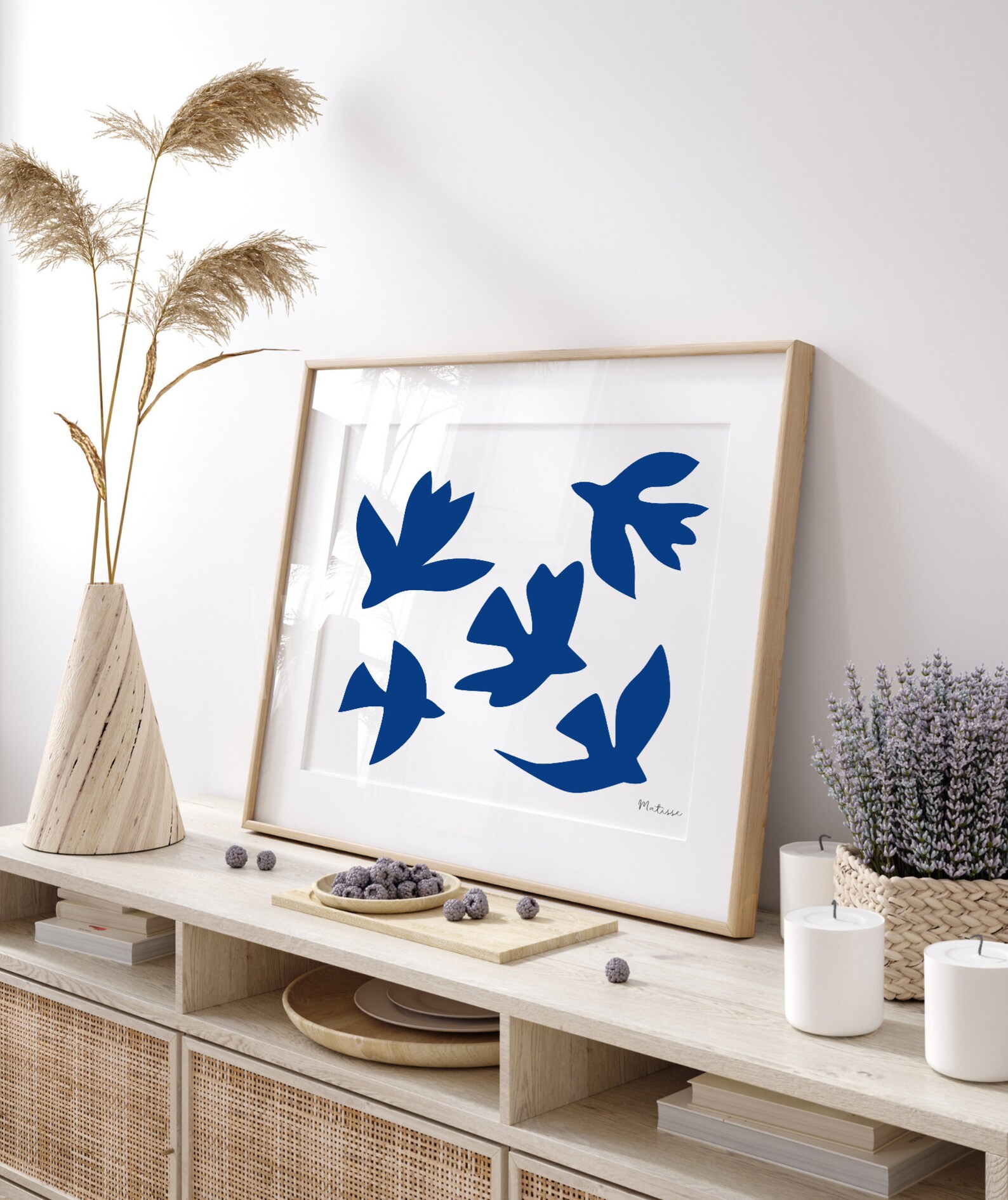 Blue Matisse Print, Wall Art Decor, Flying Birds Matisse, White Blue ...