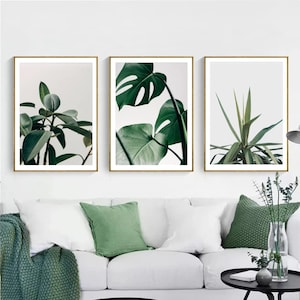 Botanical Poster Set 3, Plants Photography, Green Wall Gallery, Home ...