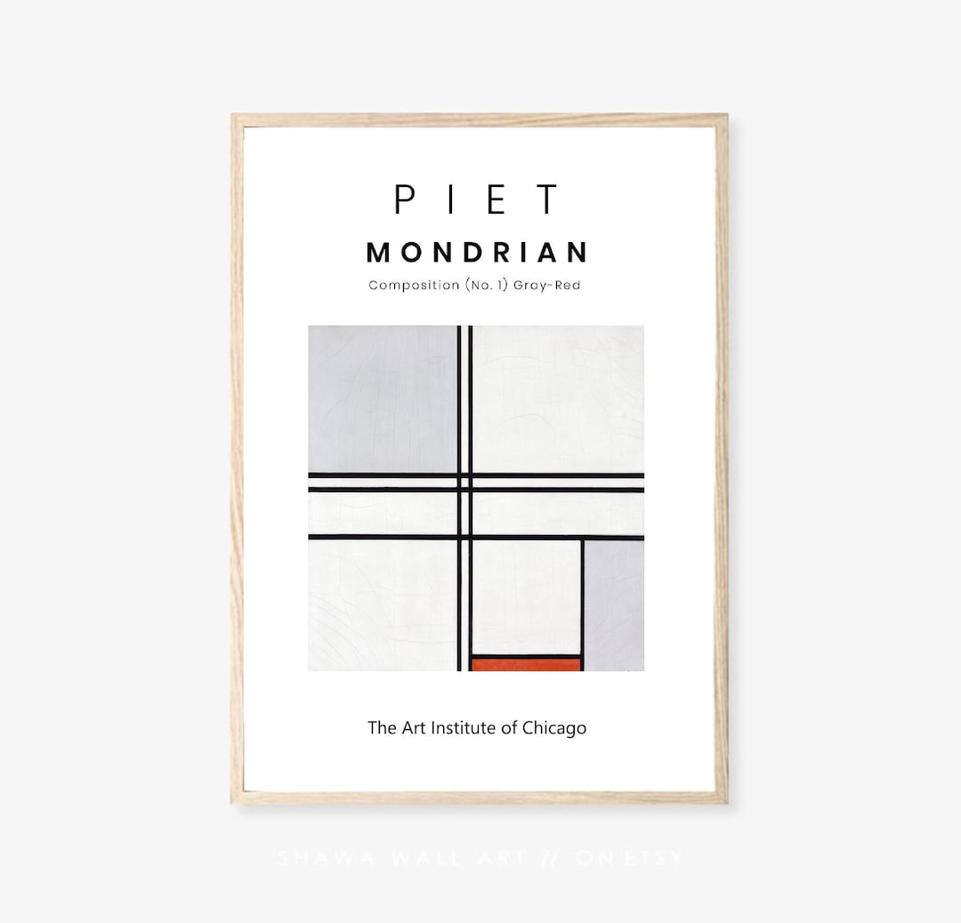 Piet Mondrian Poster, Wall Art Print Abstract, Geometric Painting, Home ...