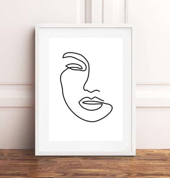 One Line Wall Art Woman Face Line Art Fashion Printable - Etsy
