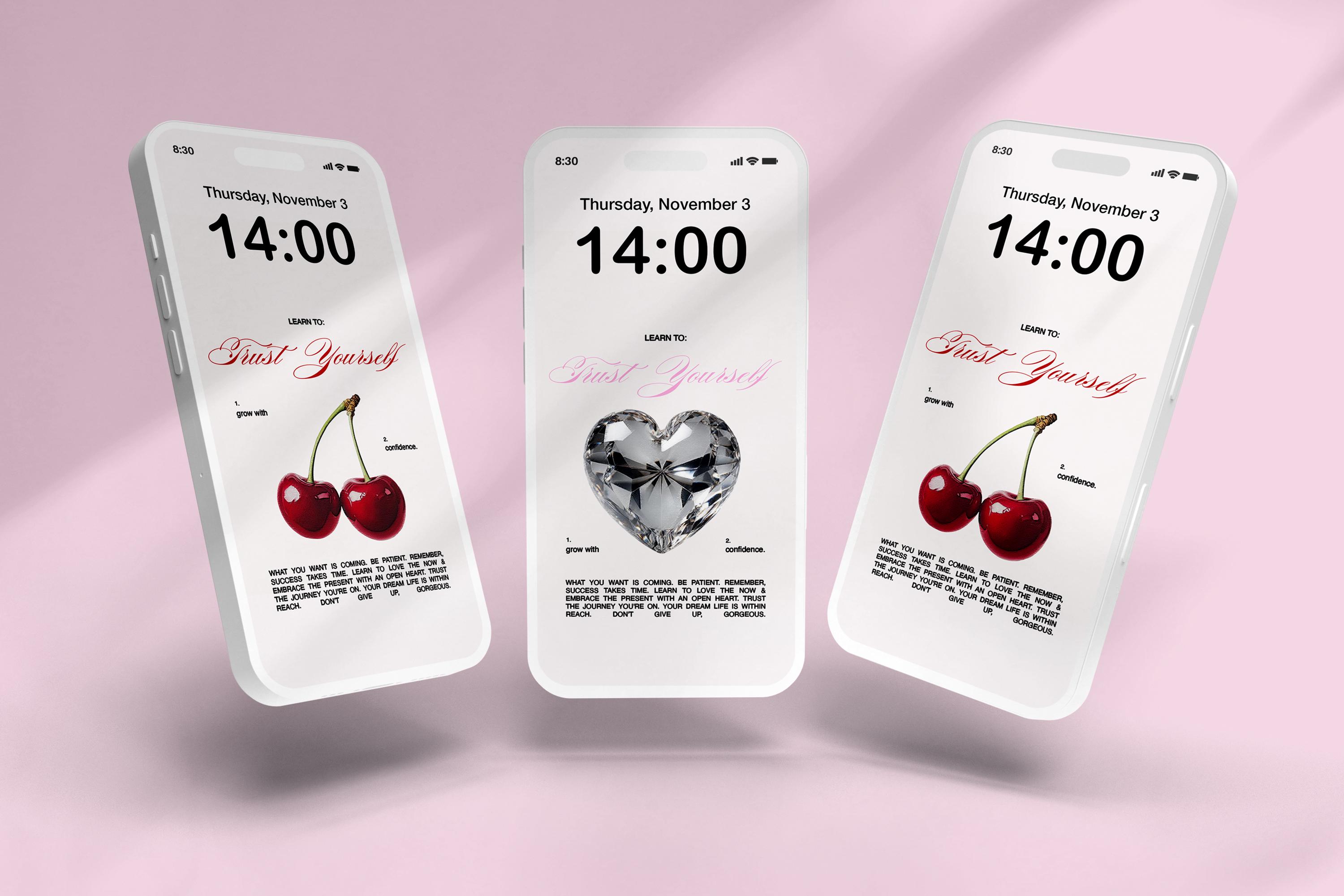 Self Love Phone Wallpaper Bundle | Motivational Quote 'learn to Trust ...