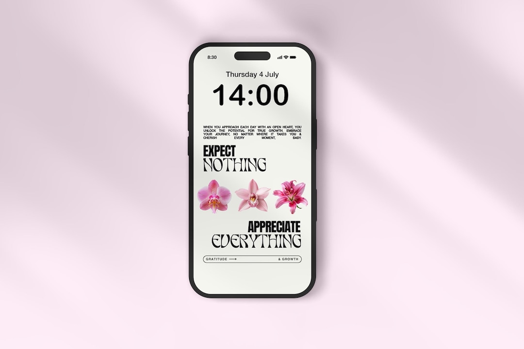 Self-love Motivational Phone Wallpaper | Pretty Pink Floral Aesthetic ...