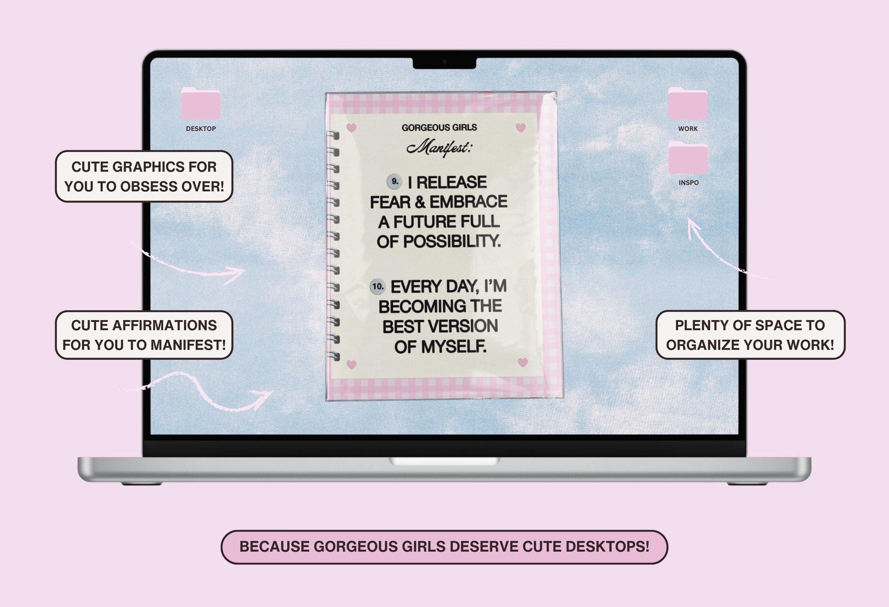 Pretty Manifestation Desktop Wallpaper | Self-love MacBook Background ...