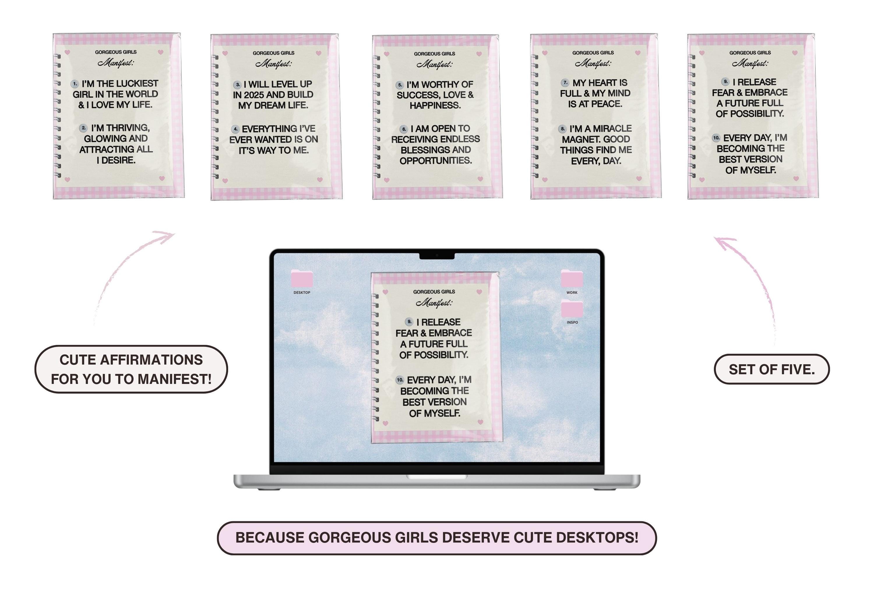 Pretty Manifestation Desktop Wallpaper | Self-love MacBook Background ...