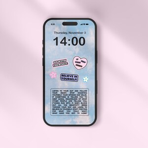 Aesthetic Y2K iPhone Wallpaper Bundle, Set of 5, Variety Pack, Quote ...