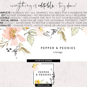 Facebook Branding Kit, Cover Template, FB Banner Set, Facebook Logo ...