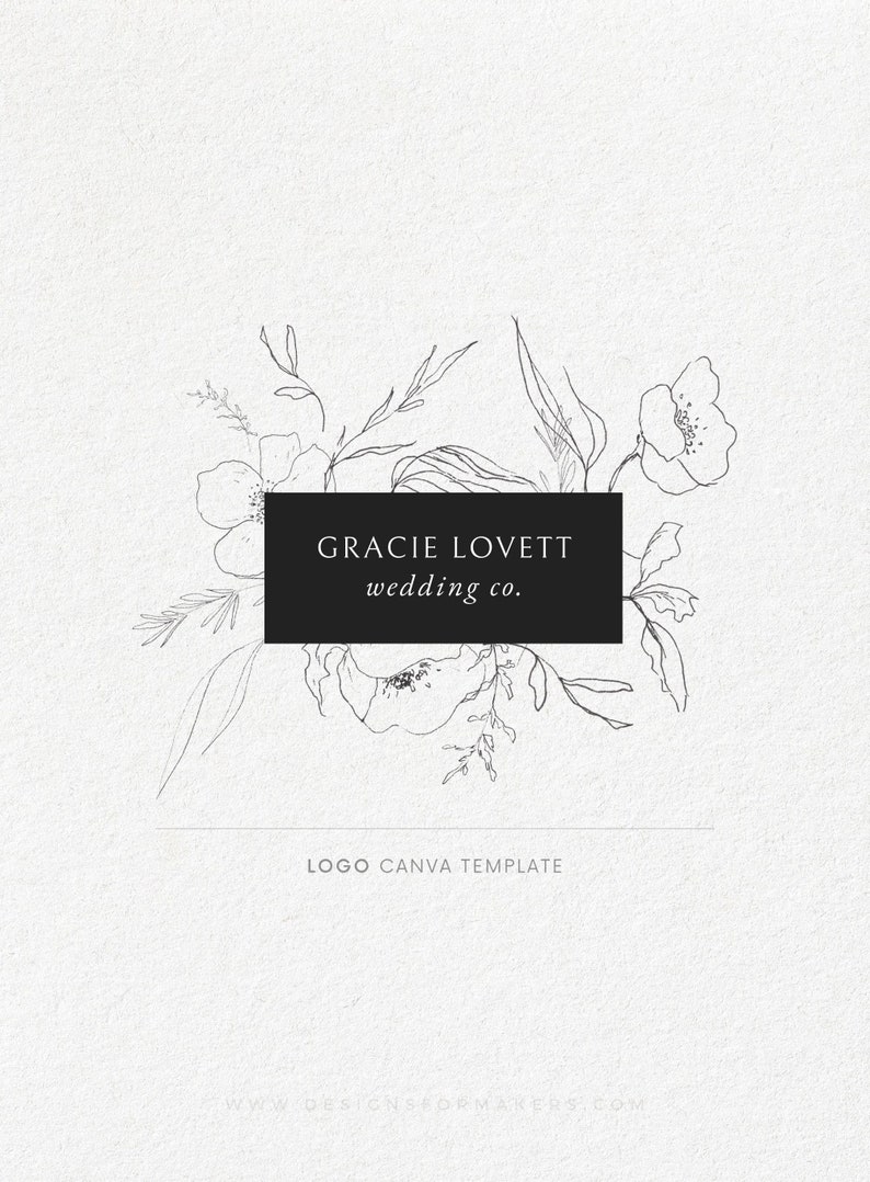 Floral Logo Design, Canva Logo Template, Floral Border Logo, Floral ...