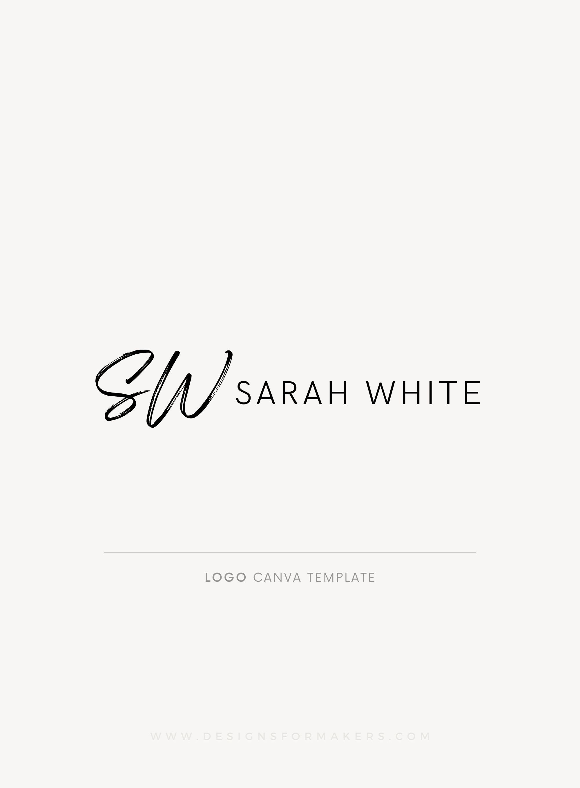 Initials Logo Canva Template Minimalist Logo Logo and - Etsy