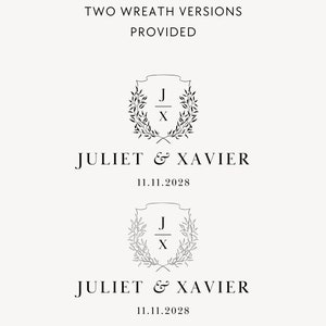 Wedding Crest Design, Wedding Logo, Wedding Monogram, Canva Template ...