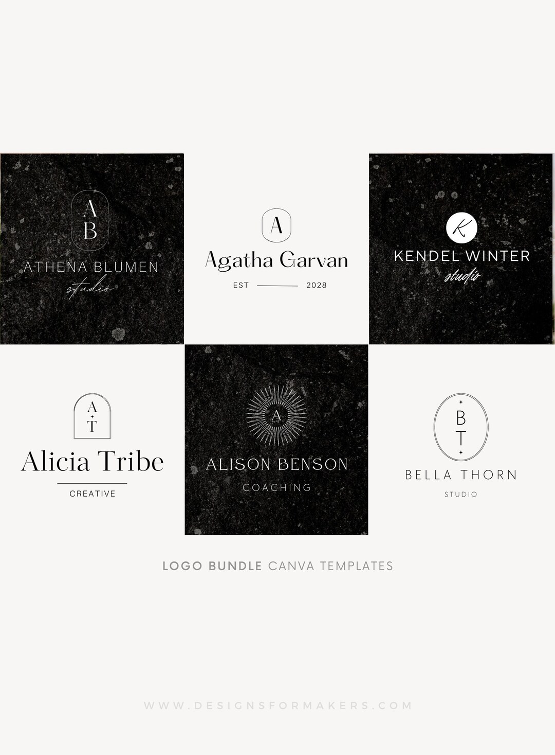 Canva Logo Template Bundle, Logo Bundle, Monogram Logo Design ...