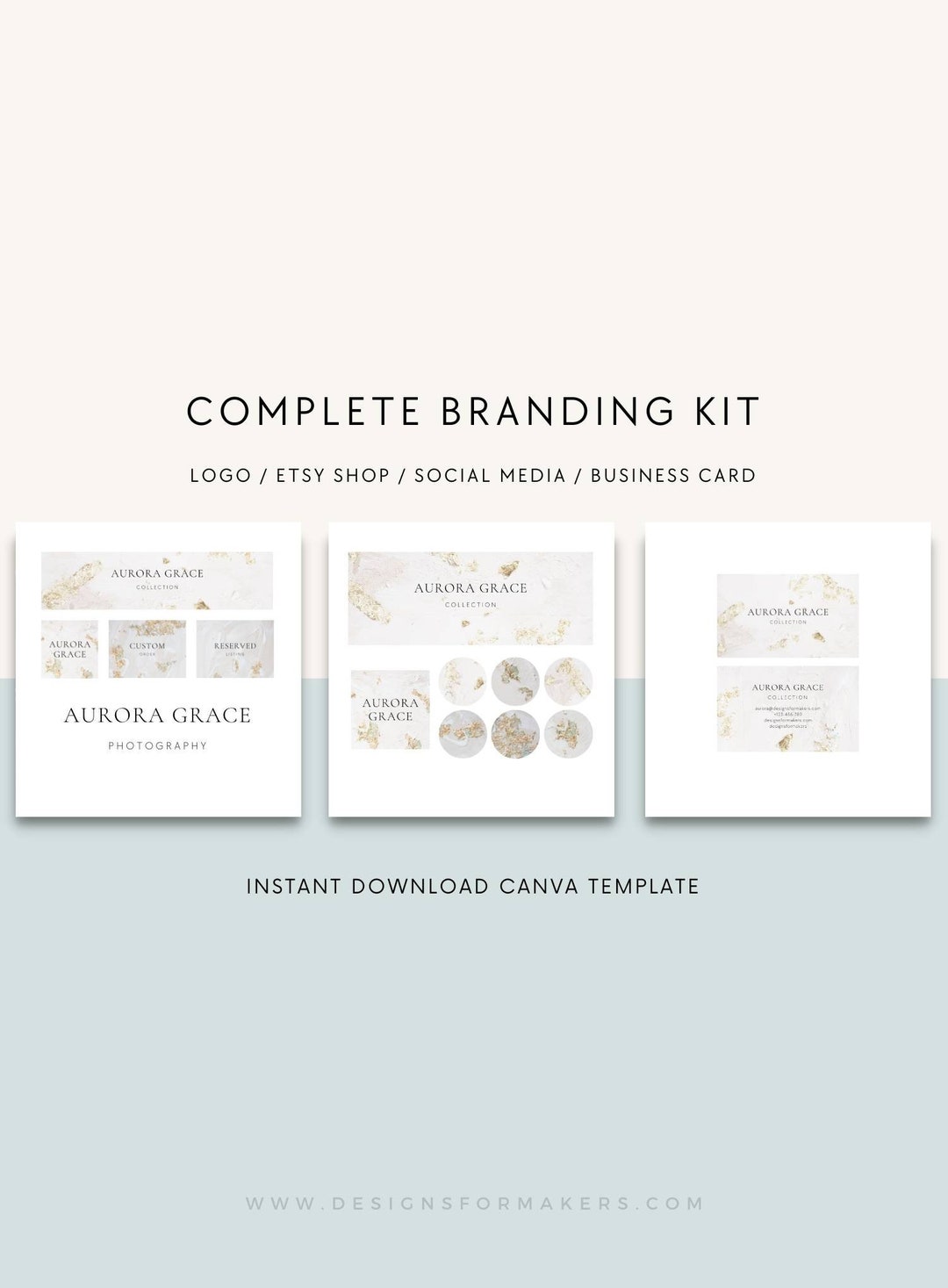 Branding Kit Canva Templates, Branding Kit Package, Etsy Shop Kit, Logo ...