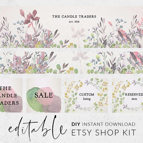 Logo Design Purple Banner Premade Custom Logo Etsy Cover Icon - Etsy