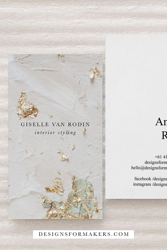 Gold glitter patina Business cards Templett Stylist logo diy Editable ...