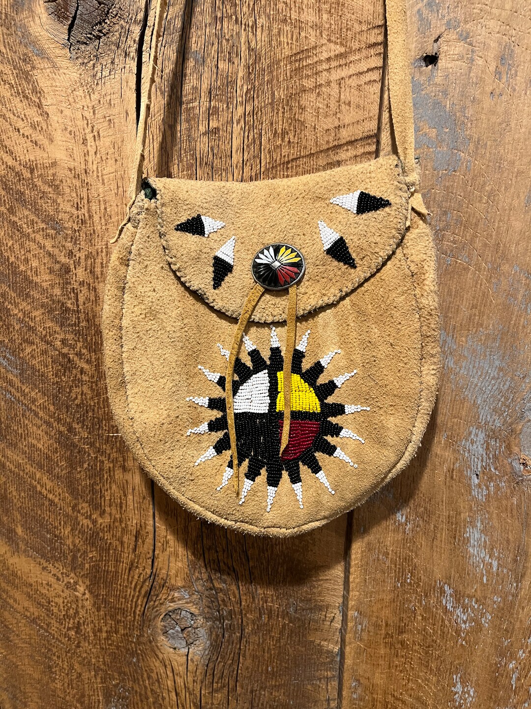 Beaded Brain Tan Leather Possibles Bag - Etsy