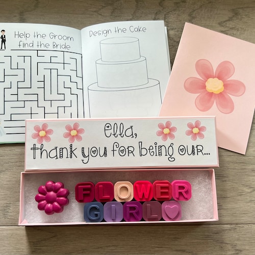 Wedding Reception Mini Coloring Book With Flower Girl Thank - Etsy