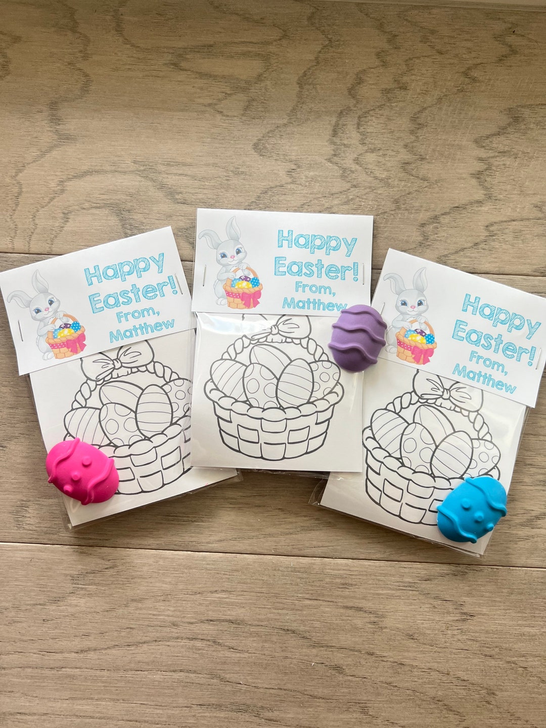 Easter Crayons Custom Cards for Classroom or Preschool Exchange, or ...