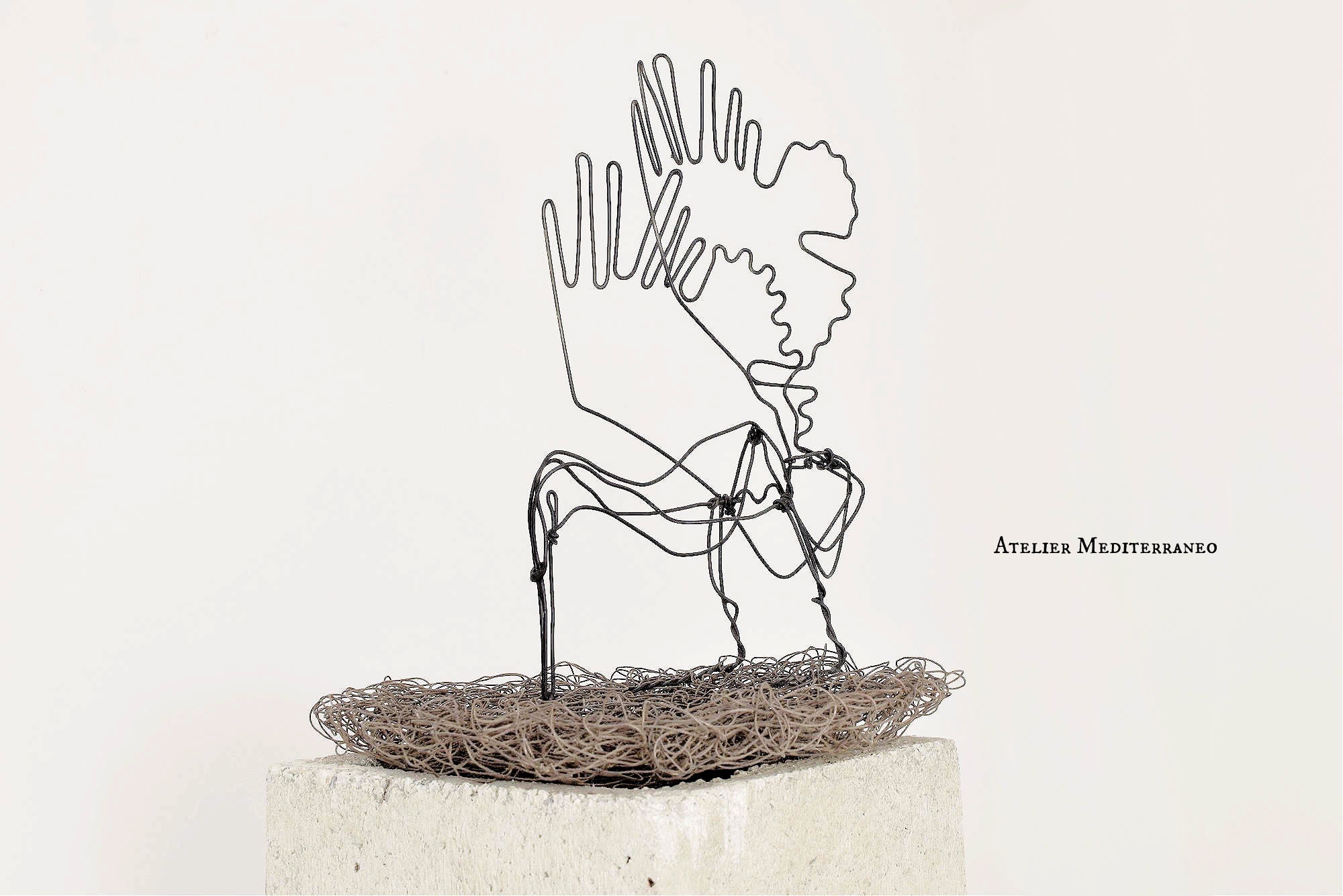 Stork Sculpture Wire Stork Nest Handmade Sculpture. - Etsy