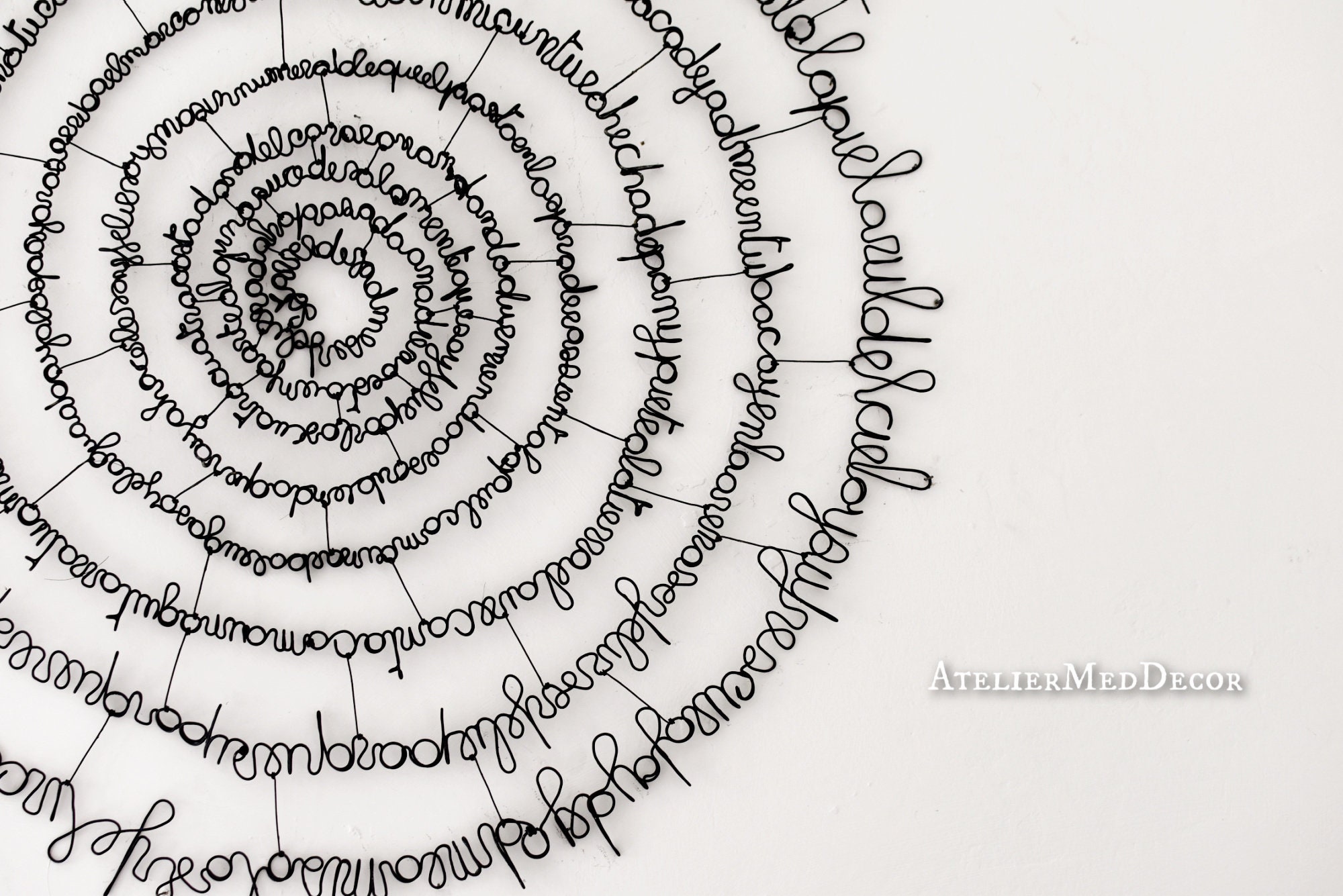 Wire Poem, Iron Wire Writing, Wall Decor, Circular Poetry. - Etsy