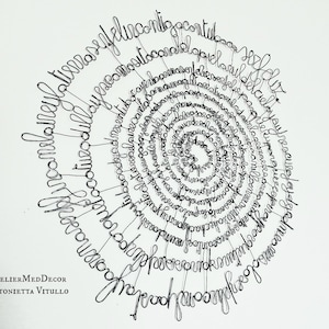 Wire Poem Iron Wire Writing Wall Decor Circular Poetry. | Etsy