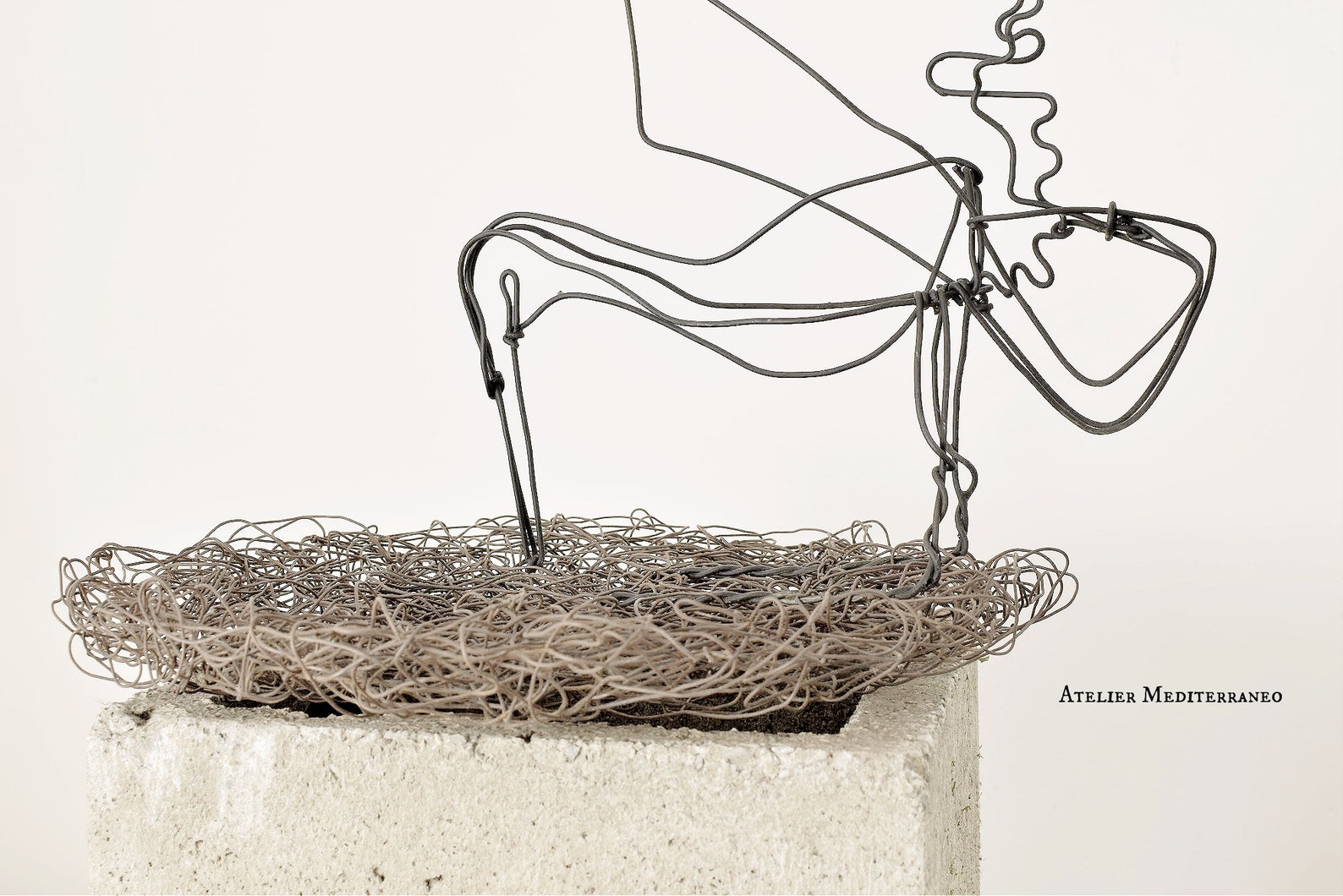 Stork Sculpture Wire Stork Nest Handmade Sculpture. - Etsy