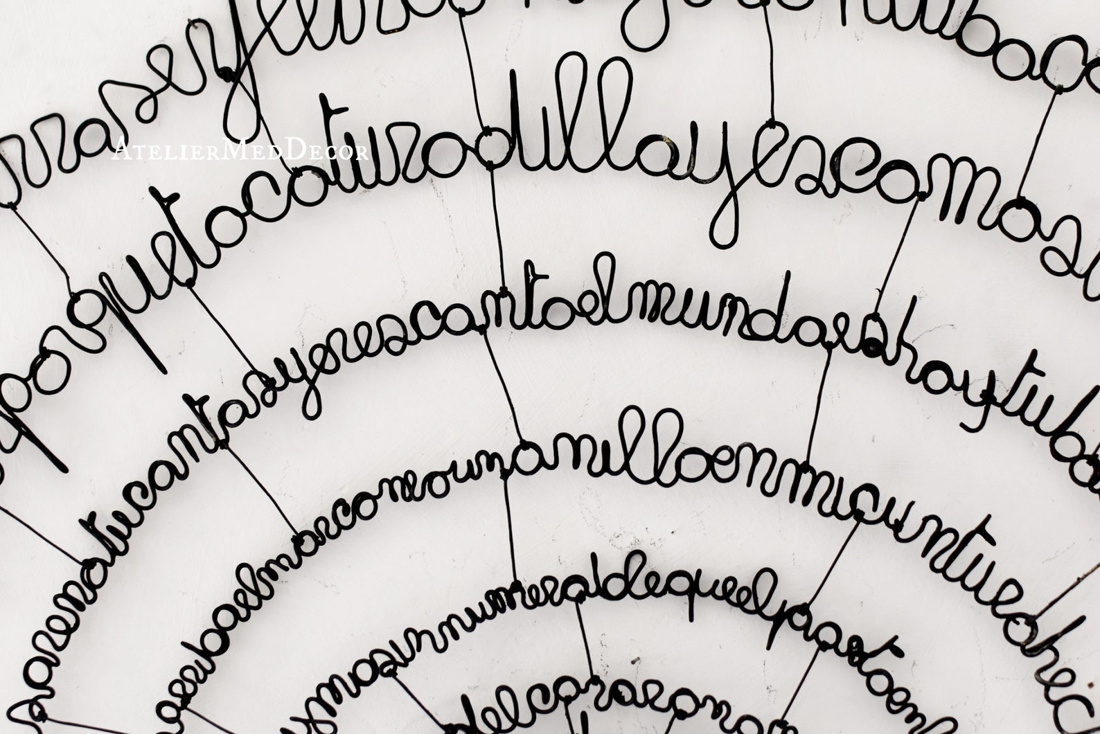 Wire Poem, Iron Wire Writing, Wall Decor, Circular Poetry. - Etsy