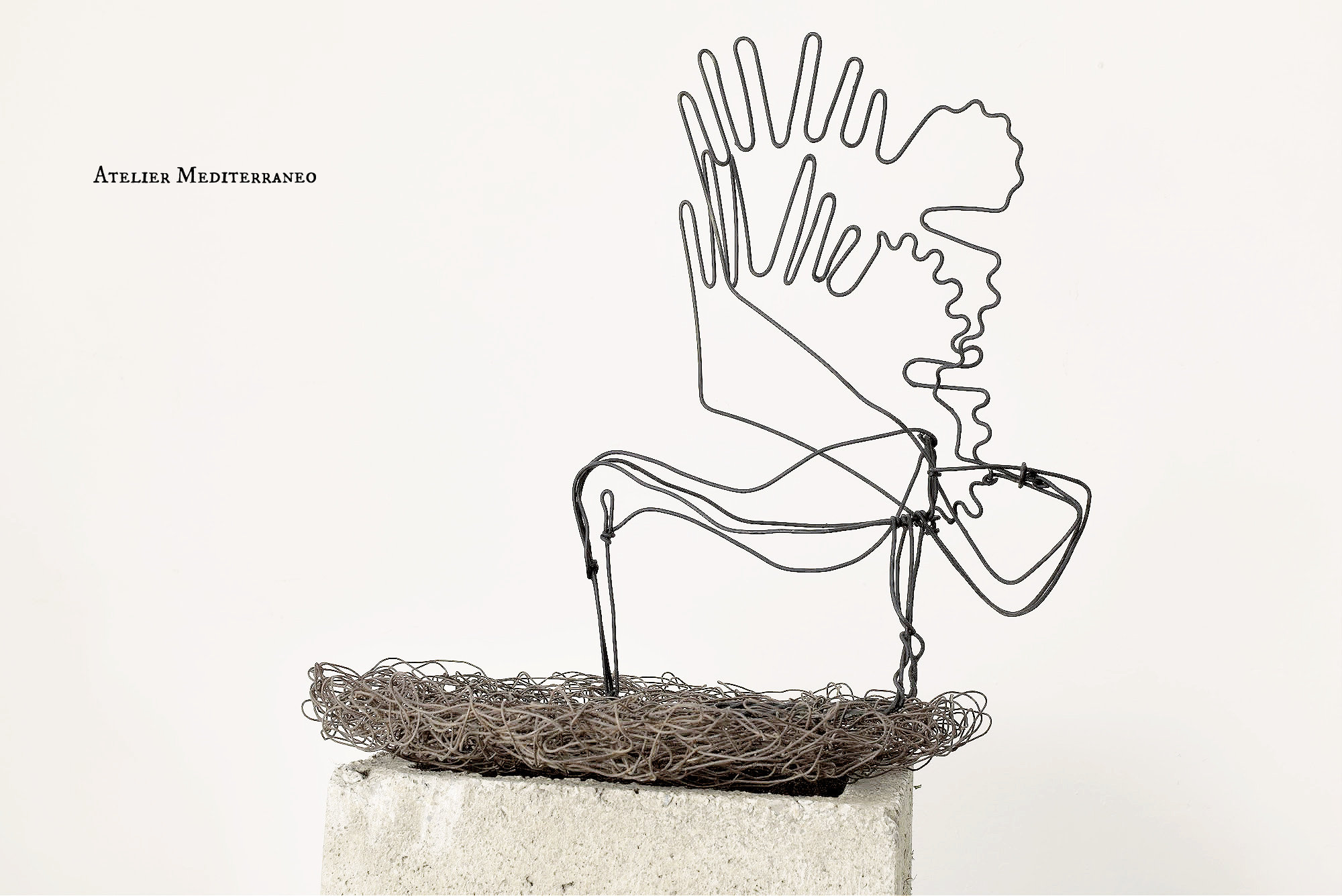 Stork Sculpture Wire Stork Nest Handmade Sculpture. - Etsy