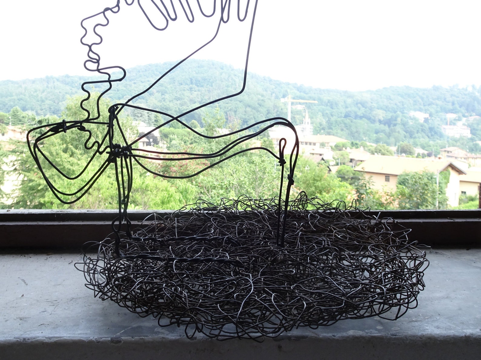 Stork Sculpture Wire Stork Nest Handmade sculpture. | Etsy