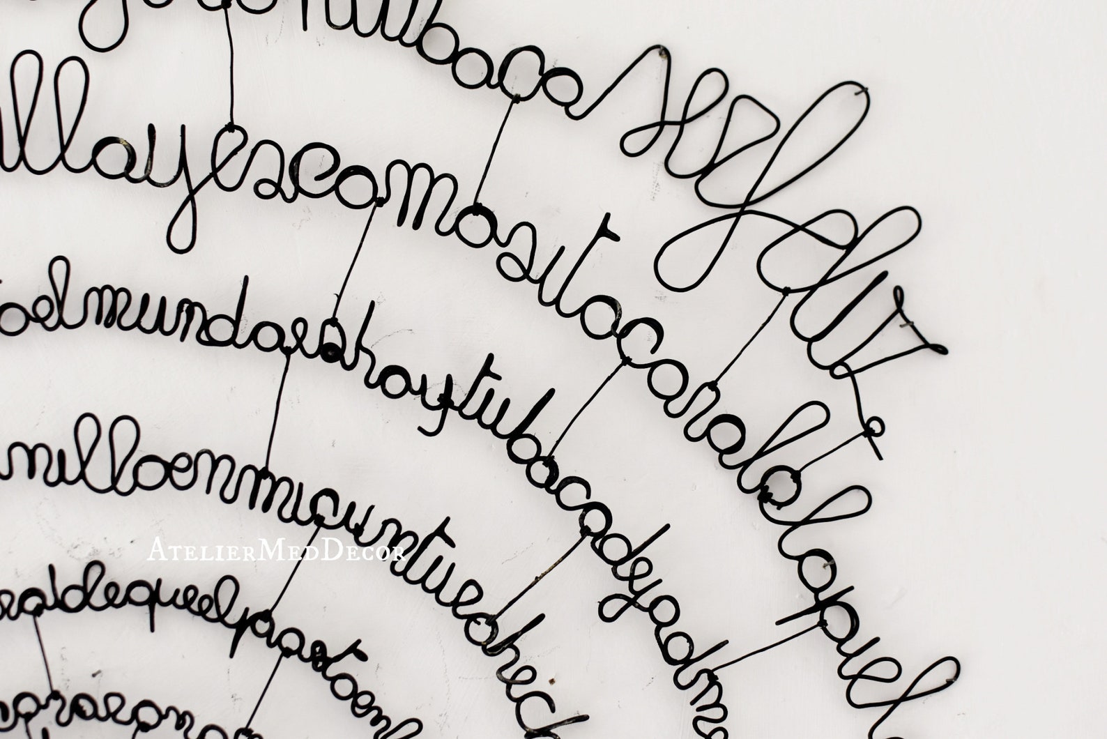 Wire Poem Iron Wire Writing Wall Decor Circular Poetry. - Etsy