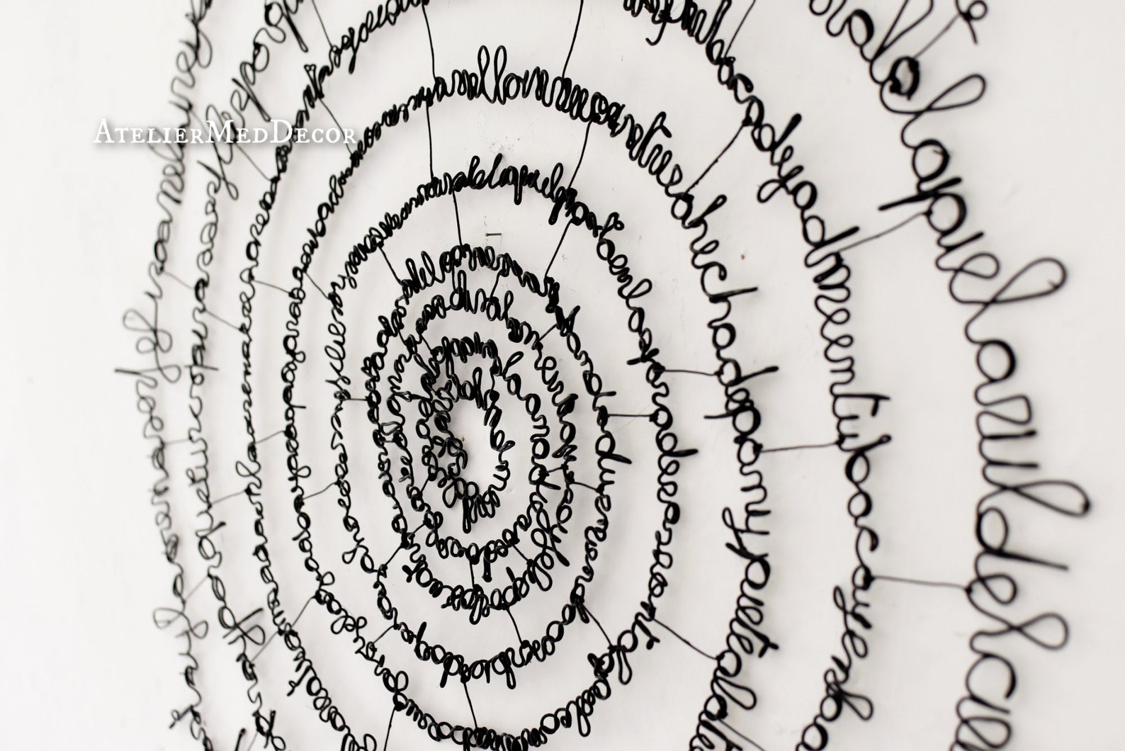 Wire Poem, Iron Wire Writing, Wall Decor, Circular Poetry. - Etsy