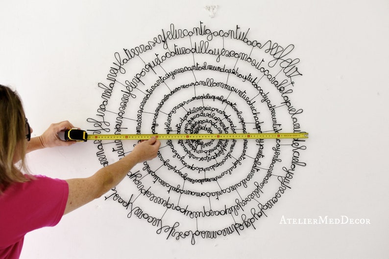 Wire Poem, Iron Wire Writing, Wall Decor, Circular Poetry. - Etsy