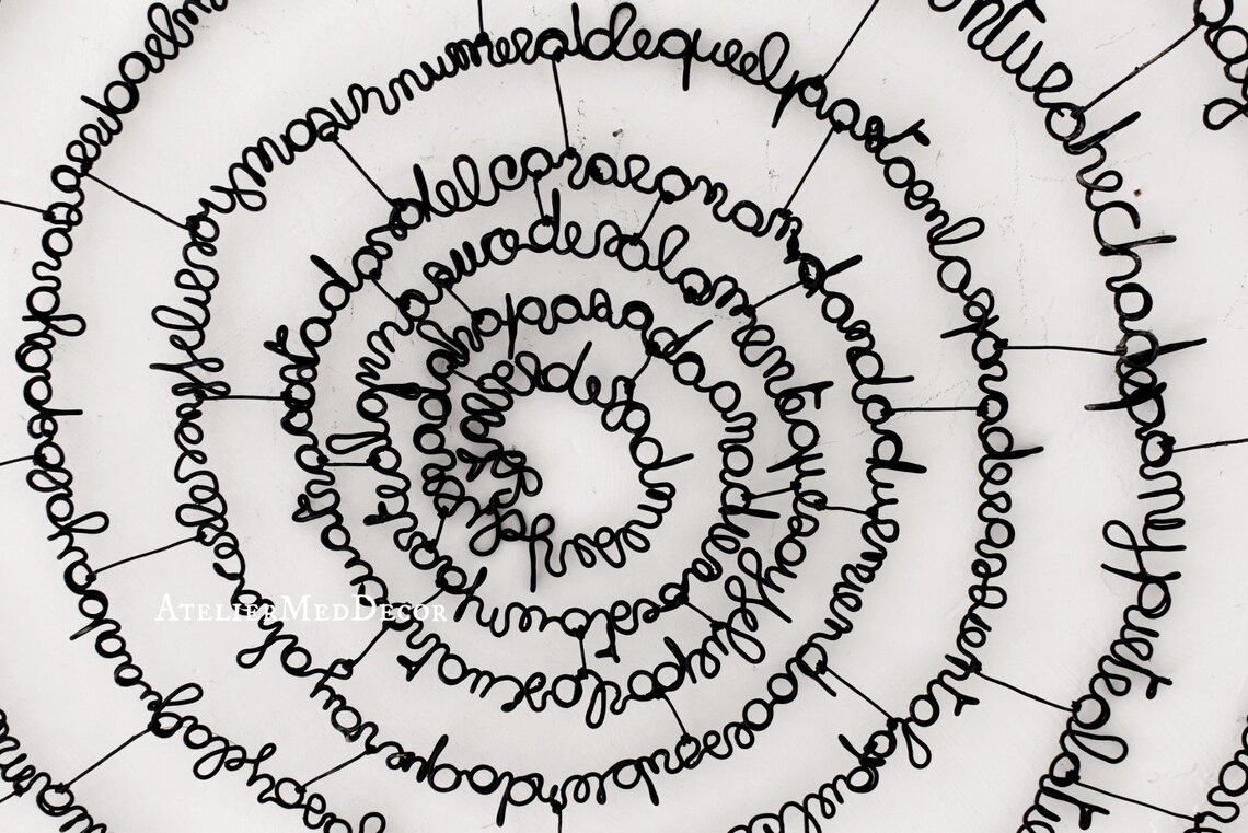 Wire Poem Iron Wire Writing Wall Decor Circular Poetry. - Etsy
