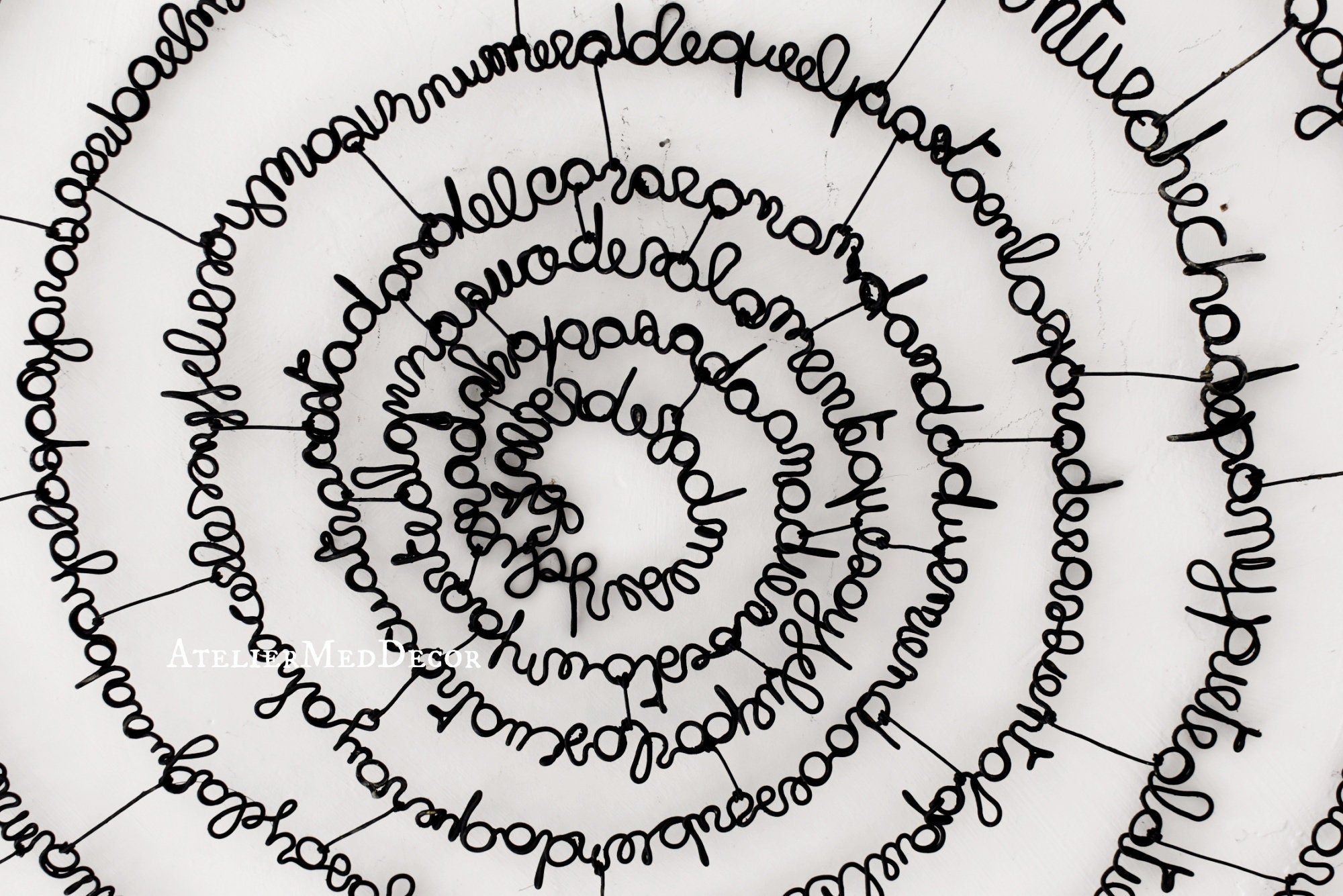 Wire Poem, Iron Wire Writing, Wall Decor, Circular Poetry. - Etsy