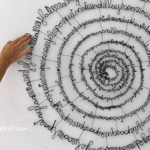 Wire Poem, Iron Wire Writing, Wall Decor, Circular Poetry. - Etsy