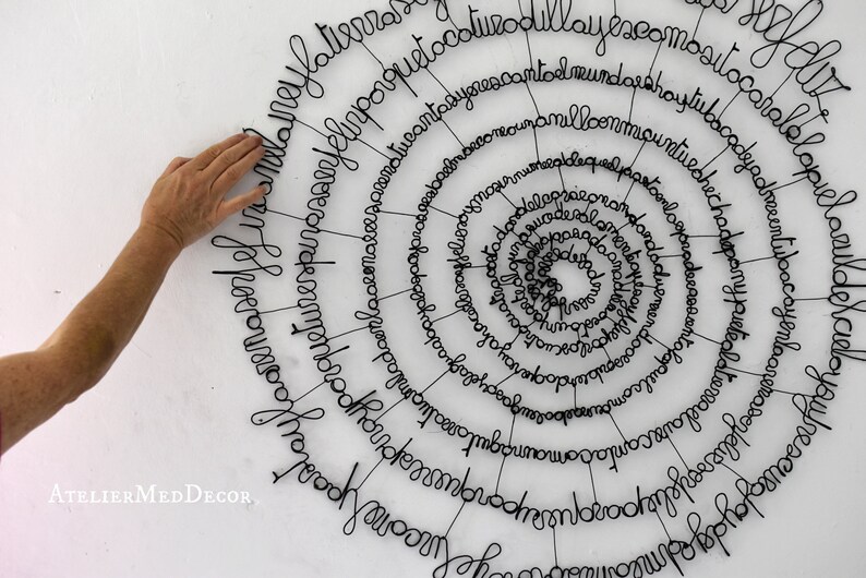 Wire Poem, Iron Wire Writing, Wall Decor, Circular Poetry. - Etsy