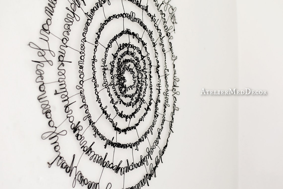 Wire Poem Iron Wire Writing Wall Decor Circular Poetry. - Etsy